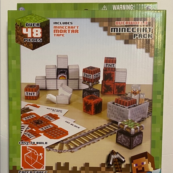 Minecraft | Toys | Minecraft Papercraft Overworld Minecart Pack | Poshmark